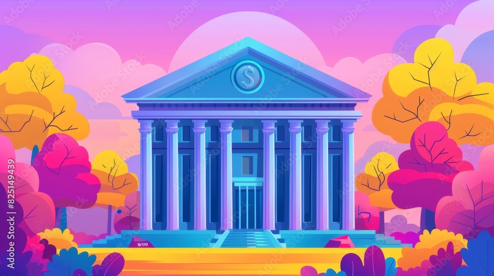 Bank secure transactions flat design front view online banking theme ...