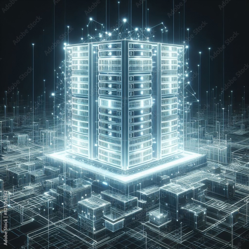 Futuristic Quantum Computing Data Center - High-Tech Server Room with Advanced Technology ...