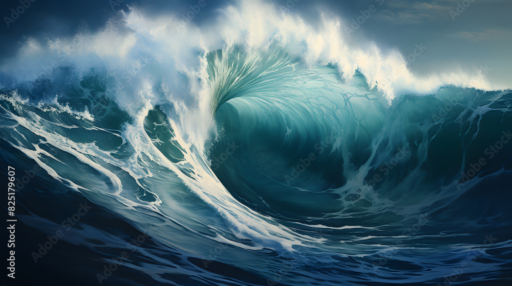 Digital rotation sea water ocean turbulence abstract poster background ...