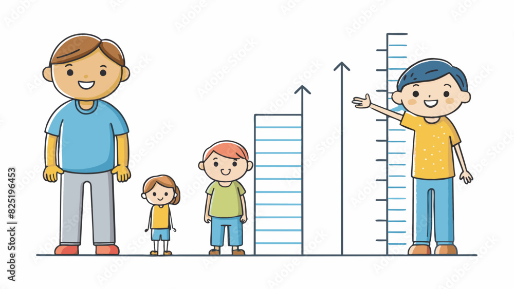 Vector de Stock A childs height chart shows gradual progress over the ...