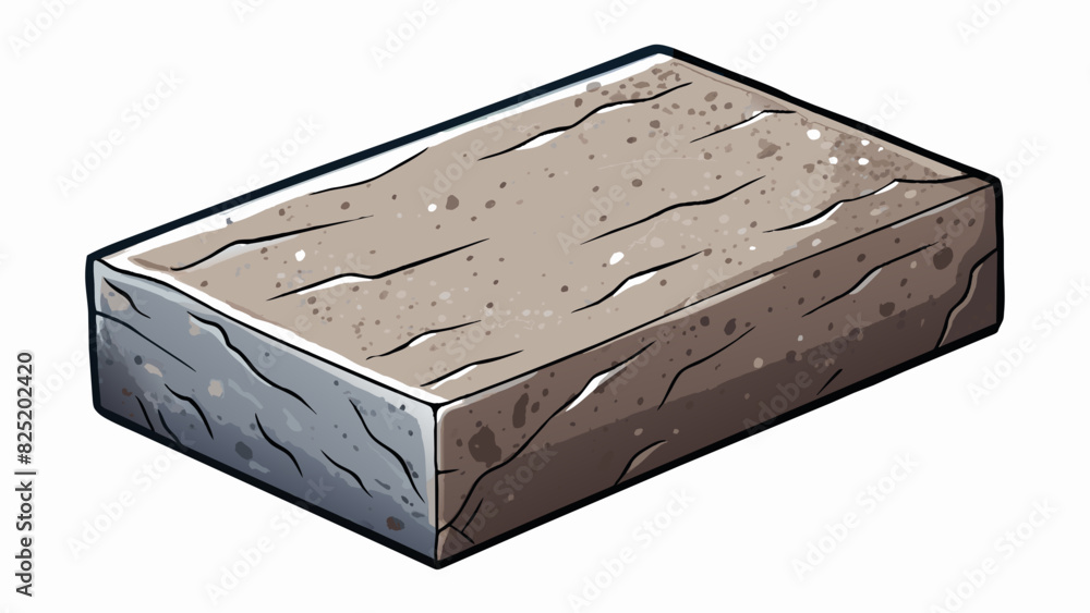 A rectangular side with sharp corners and a rough texture much like a ...