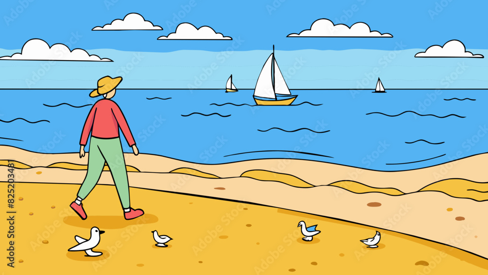 As I walked along the shoreline my feet sinking into the soft warm sand ...