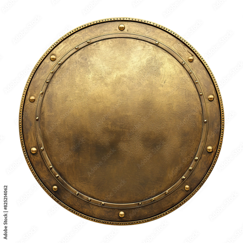 Medieval Golden Metal Disk Illustration on Transparent Background Stock ...