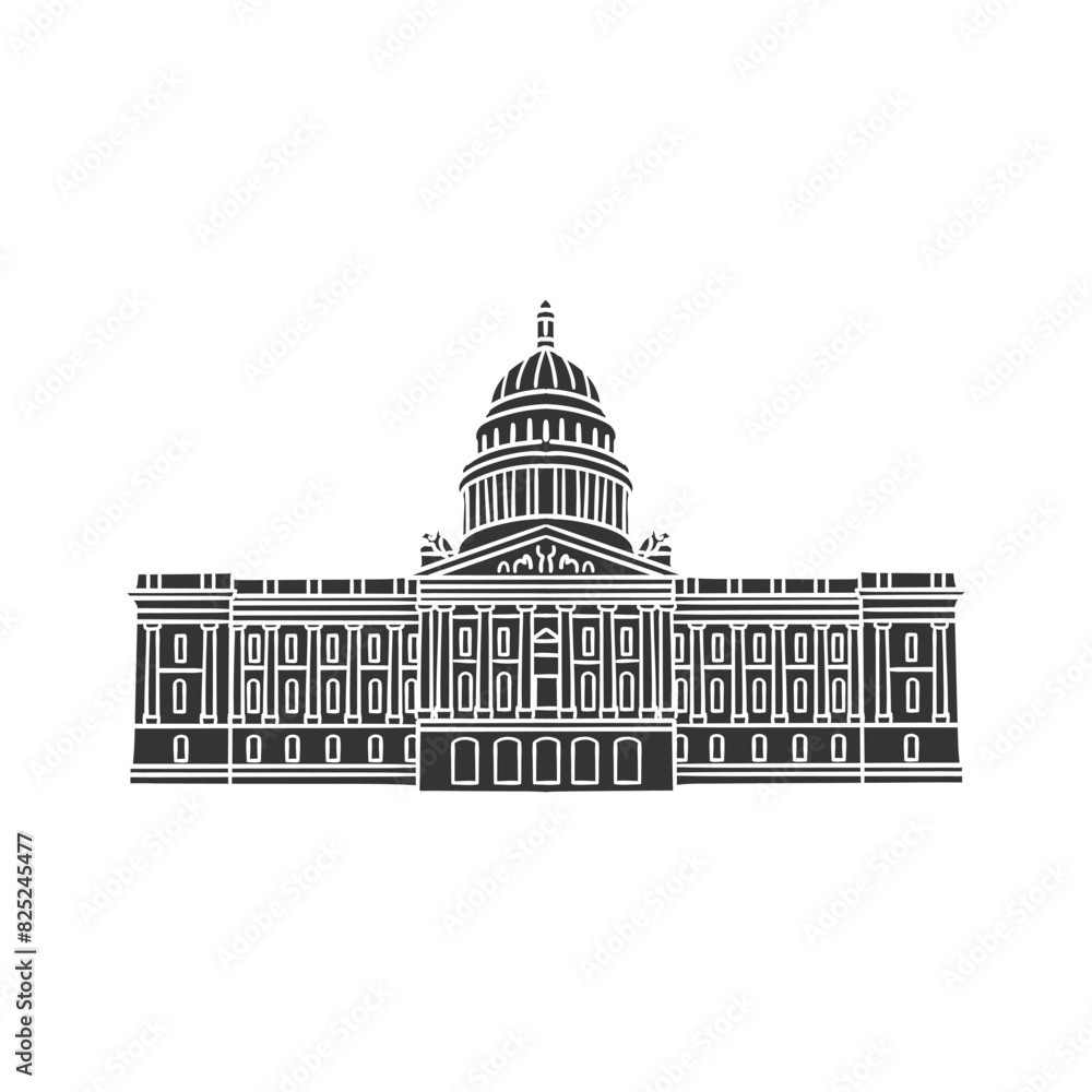 Californian Capitol Icon Silhouette Illustration. Buildings Vector ...