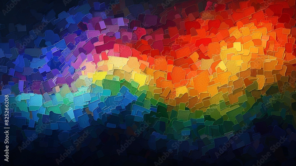 Vibrant Pixelated Rainbow Pride Flag with Subtle Wave Effect - Detailed ...