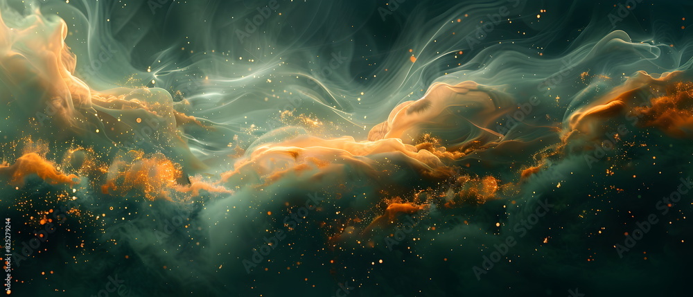 8k wallpaper Colorful fractal art with water, fire, and smoke in an ...