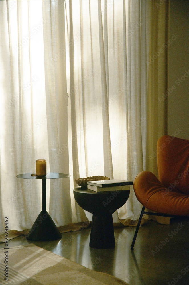 Film Photo Tranquil Home Interior with Natural Light Stock Photo ...