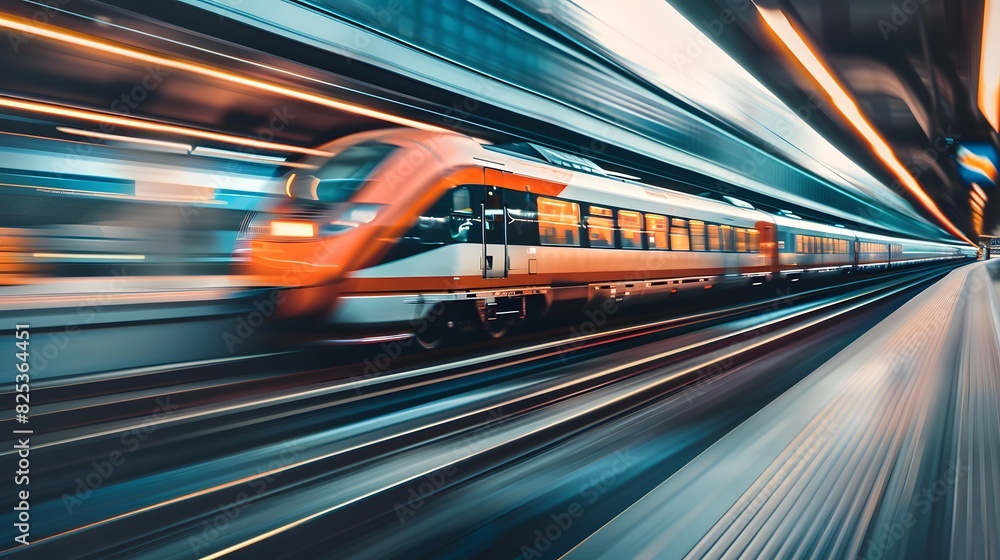 Side profile of a locomotive in motion, captured with cinematic ...