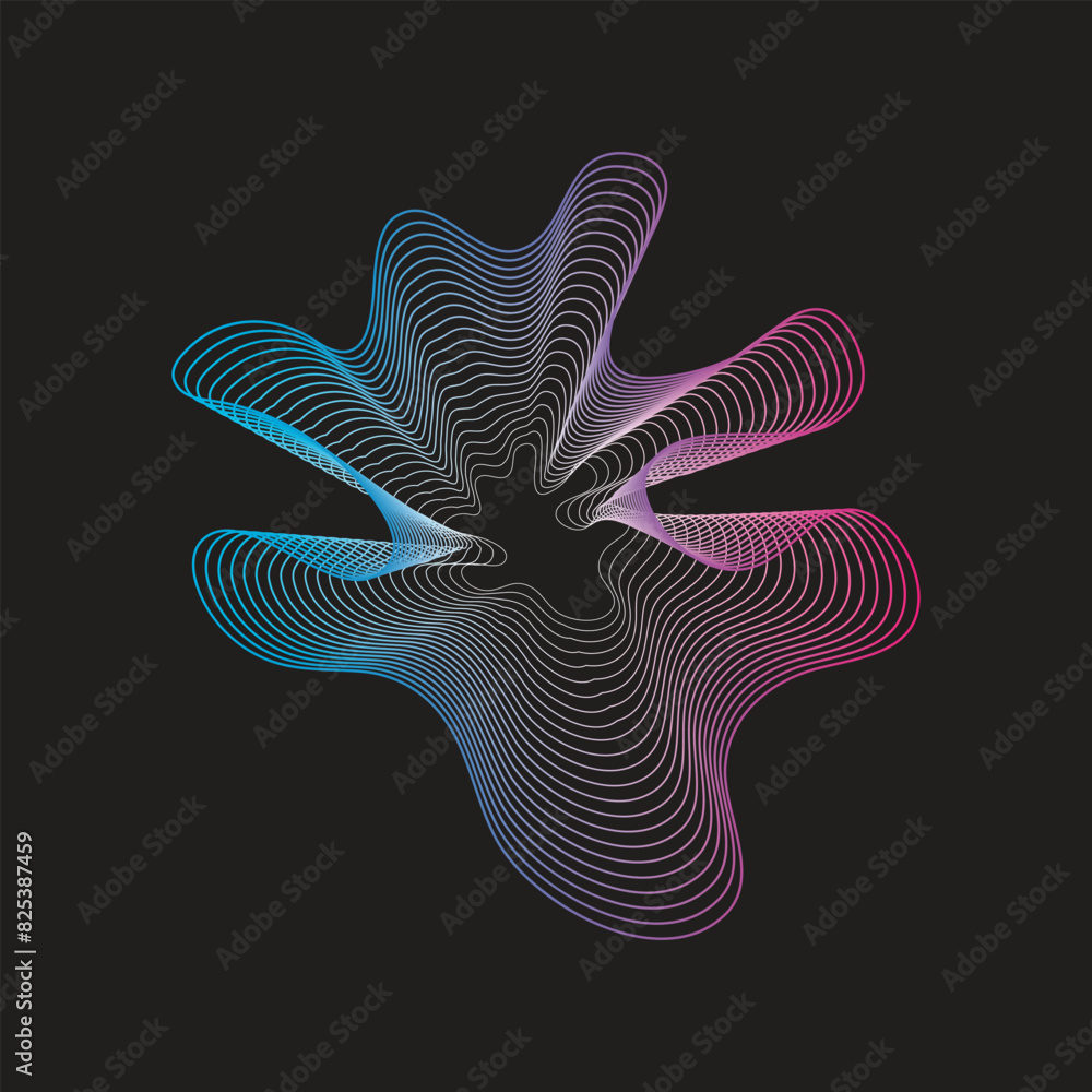 Stockvector dynamic lines and dots for background music. network design ...