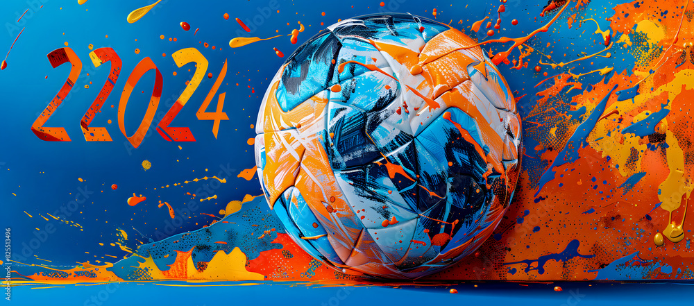 Vibrant Celebration of Euro 2024 Dynamic Artistic Representation of ...