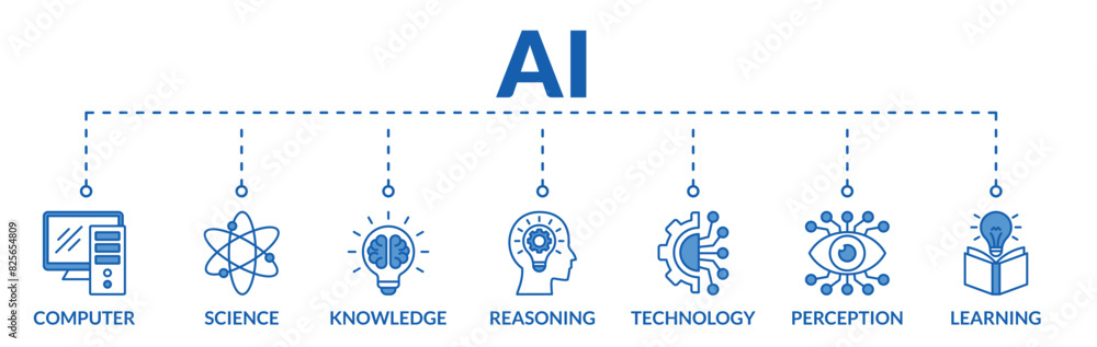 Banner of ai ( Artificial intelligence ) web vector illustration ...