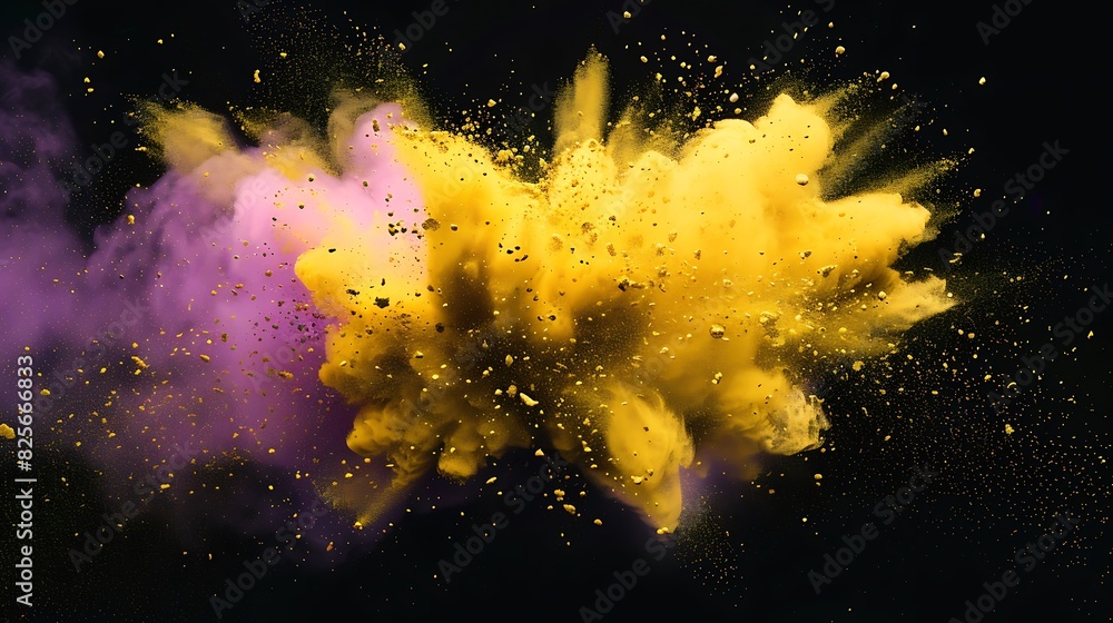 "Yellow Gold Powder Explosion Vector Stock: Freeze Motion Effect with ...