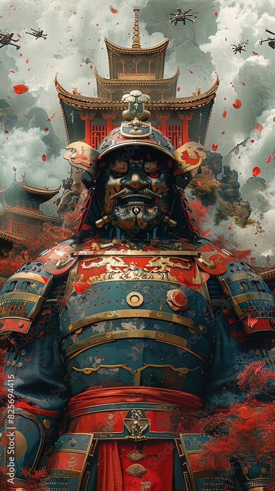 Bishamonten, the god of warriors, reenvisioned as a cybernetic general ...