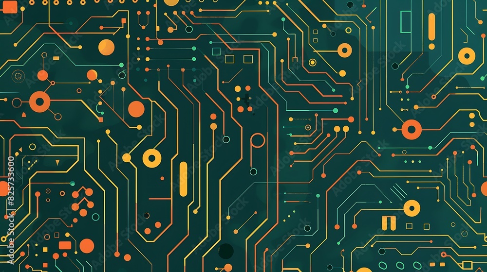 Digital Circuit Treasure Map - Cartoon Website Background with ...