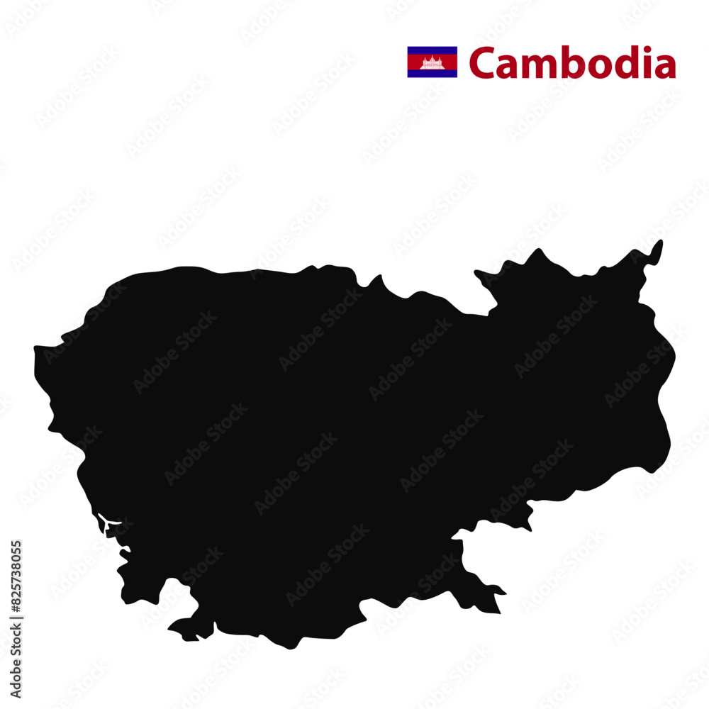 Printable Vector Map of Cambodia Stock Vector | Adobe Stock