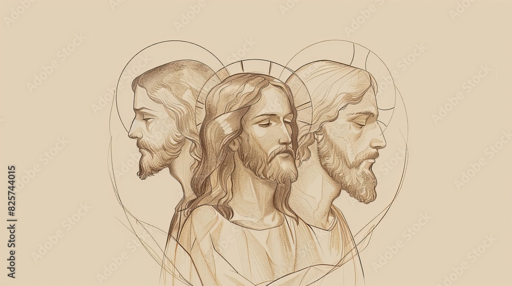 Divine Unity: Trinity Representation with Jesus, God the Father, and ...