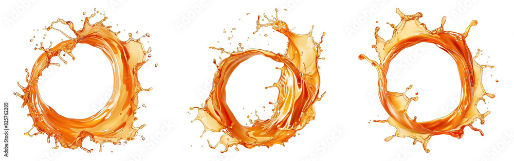 Thai Iced Tea Splash isolated on transparent png background collection ...