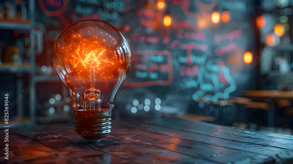 A creative brainstorming session with overlays of idea bubbles and mind ...