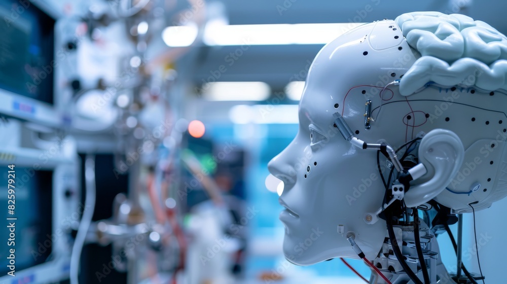 brain computer interface research facility, futuristic technology Stock ...