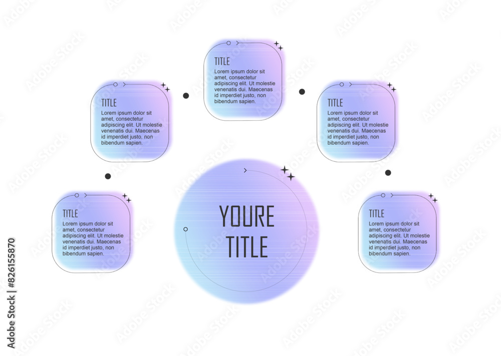 circular flowchart hierarchy infographics y2k gradient Stock Vector ...