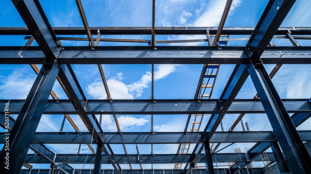 The precision and skill of the workers is evident as the steel frame ...