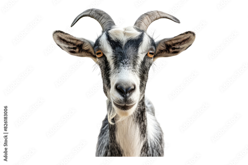 Goat front view isolated on white background Stock Photo | Adobe Stock