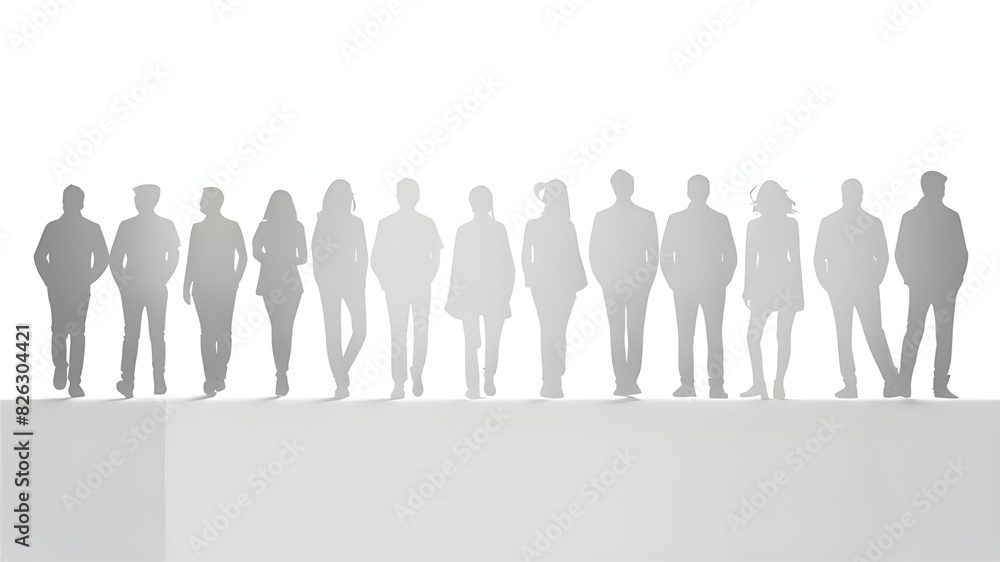 silhouette group of people isolated on transparent background - design ...
