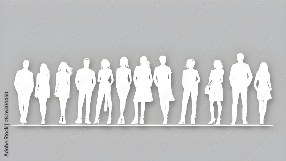 silhouette group of people isolated on transparent background - design ...