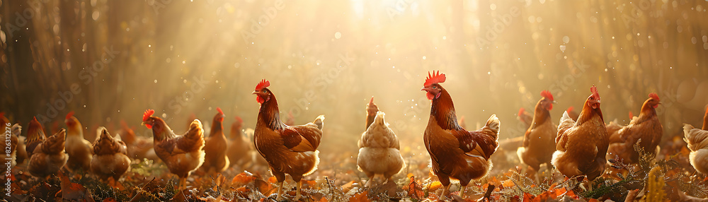 High Resolution Image of Organic Free Range Chickens with Glossy ...