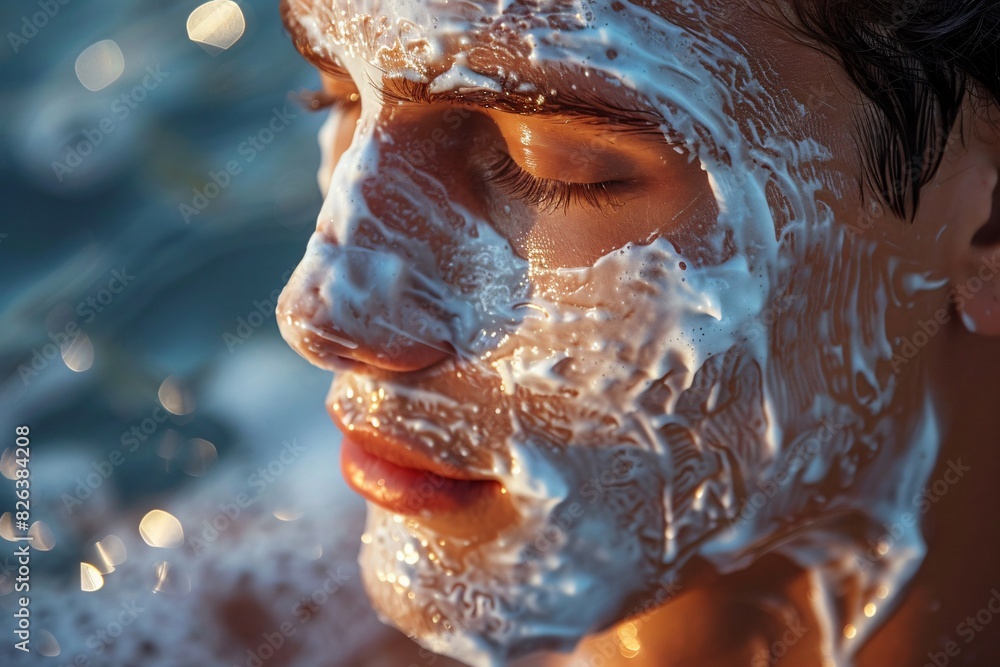 Men's Skincare Routine: Gentle Cleansing with Foam Facial Wash on Male ...