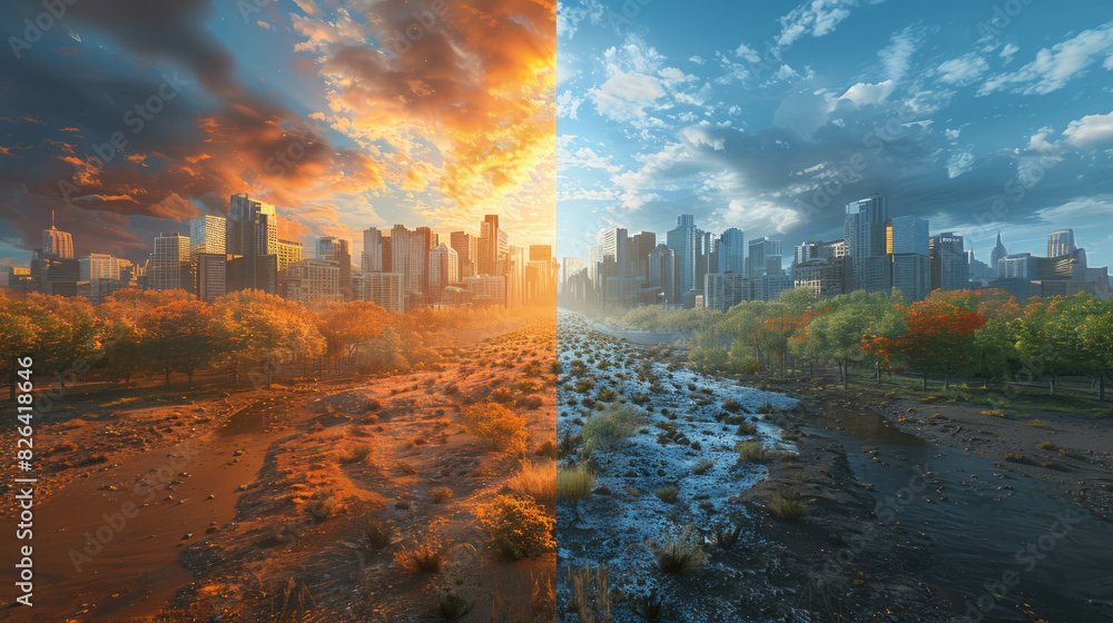 Experience the contrast of a virtual city split into two sides on ...
