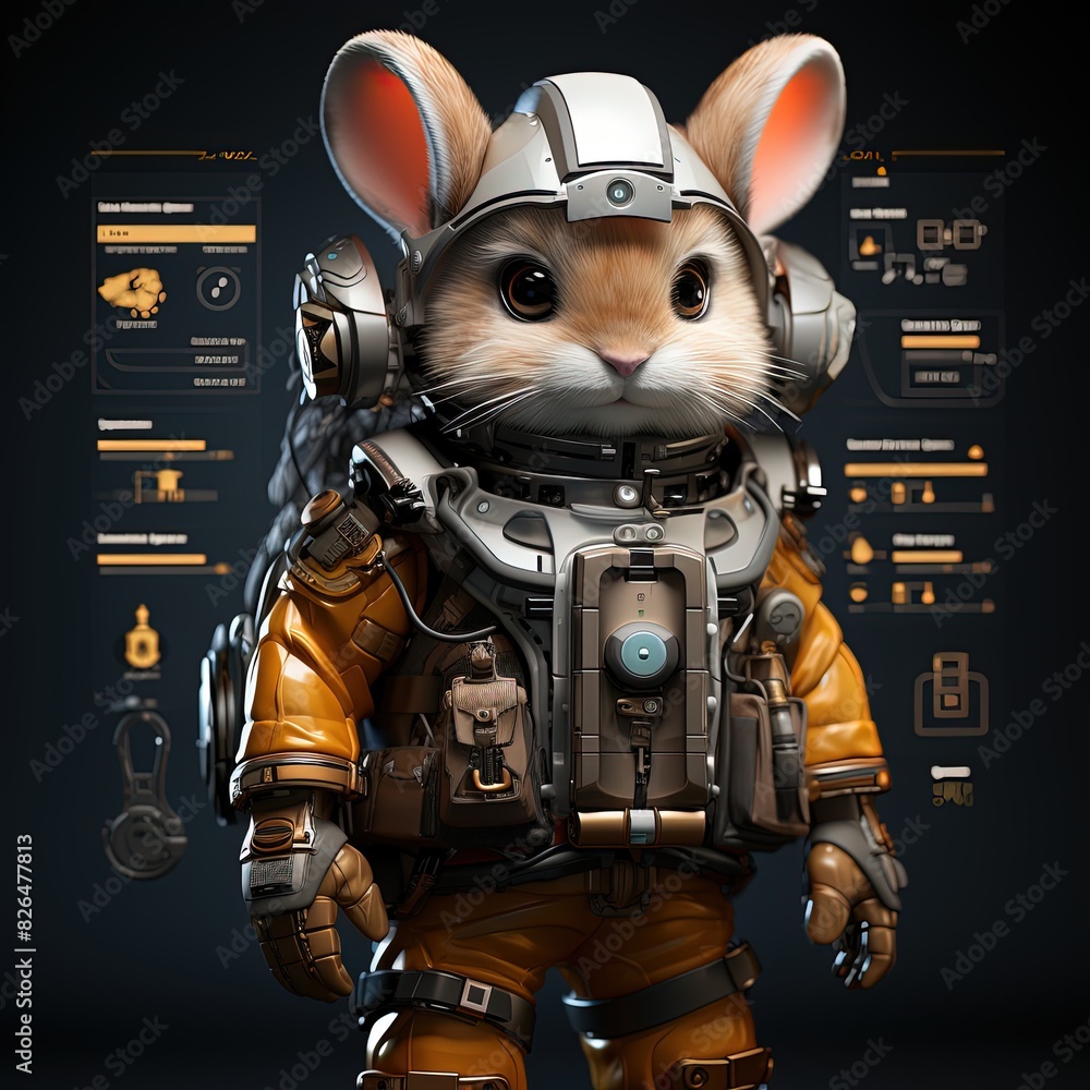 cute adorable Rabbit chibi Exosuit + : display case of knolling item ...