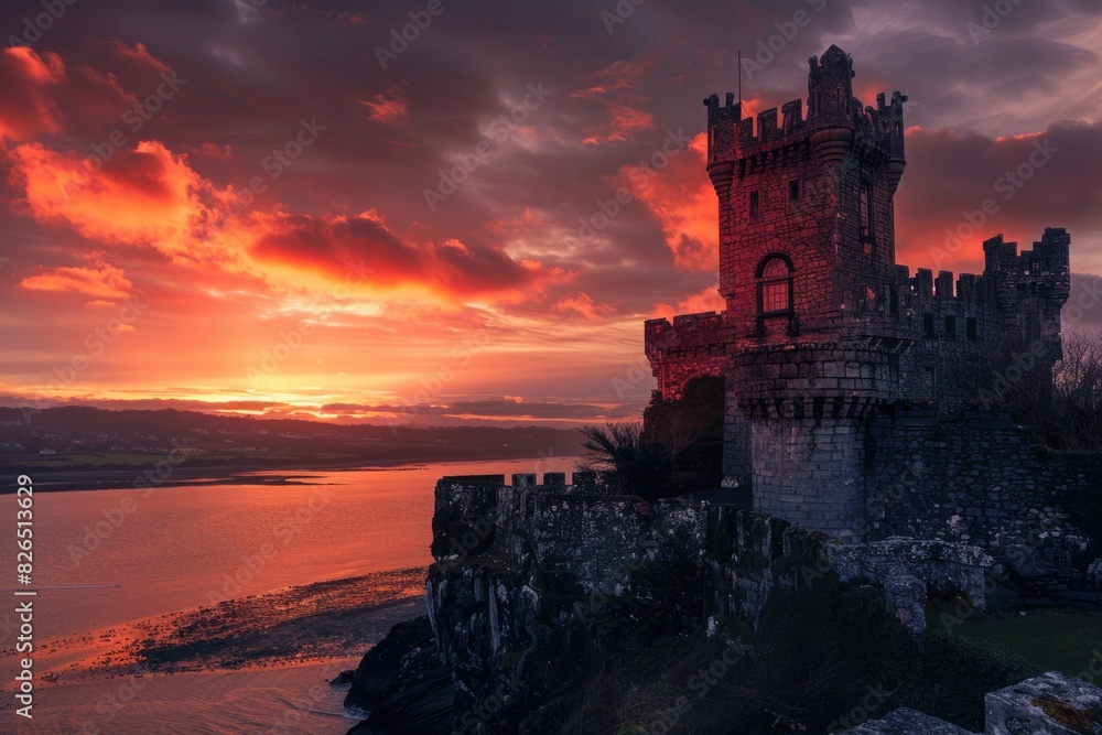 Castle Blackrock in Cork, Ireland: Sunset View of Ancient Medieval ...