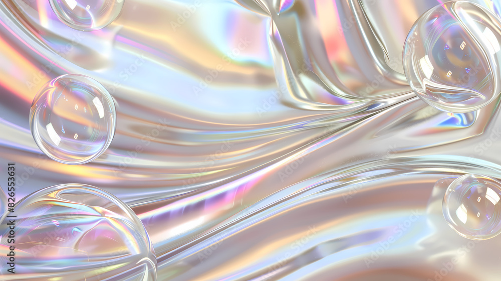 Liquid metal texture abstract background with soft neon colors - Wave ...