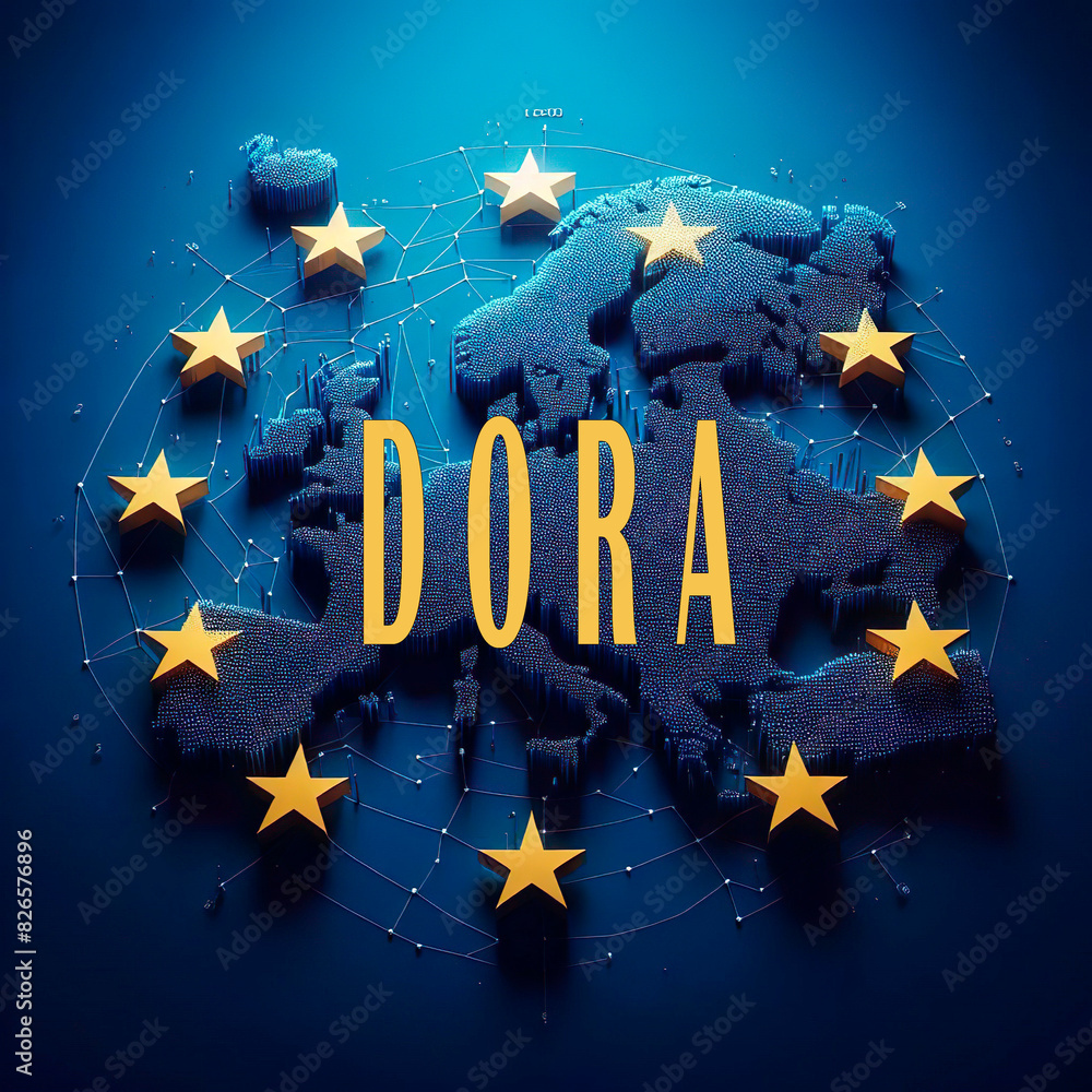 Illustraion saying DORA which is the Digital Operational Resilience Act ...