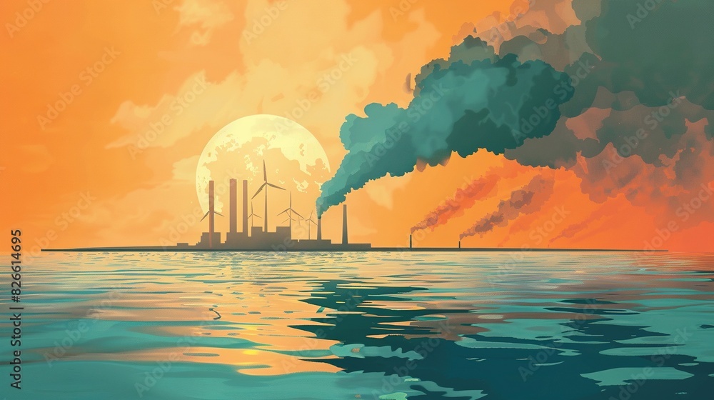 Illustrations of Climate Change Impact. A series of illustrations ...