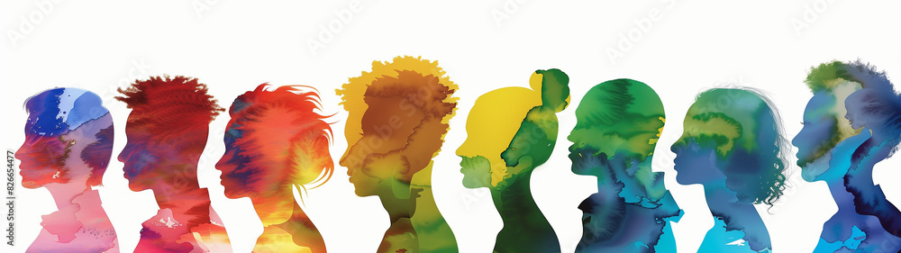 different colored human schemes visualize diversity and the differences ...