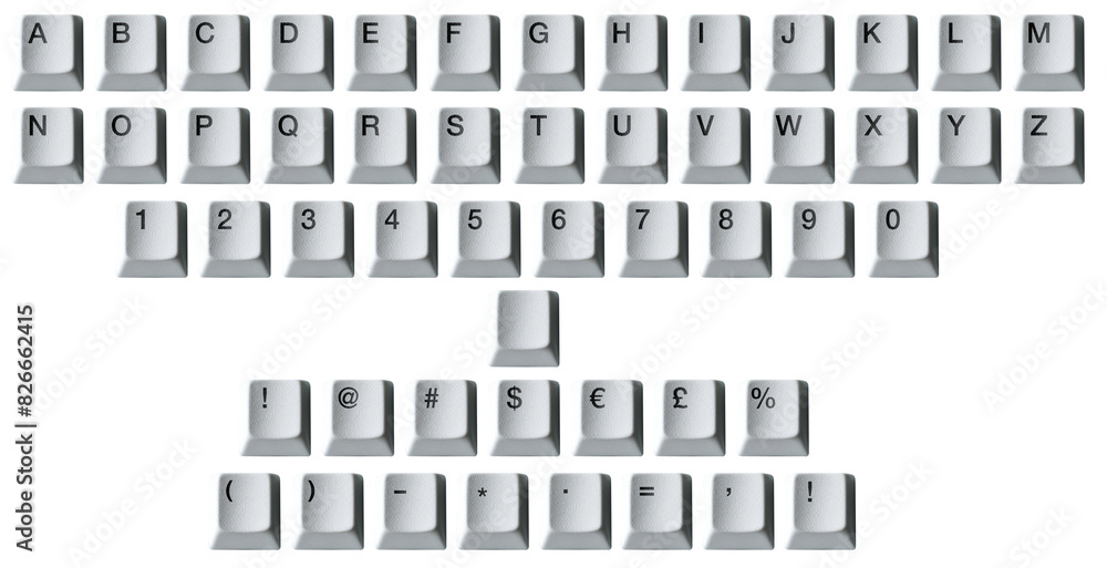 White Computer Keyboard keys Mega pack of letters, numbers and special ...