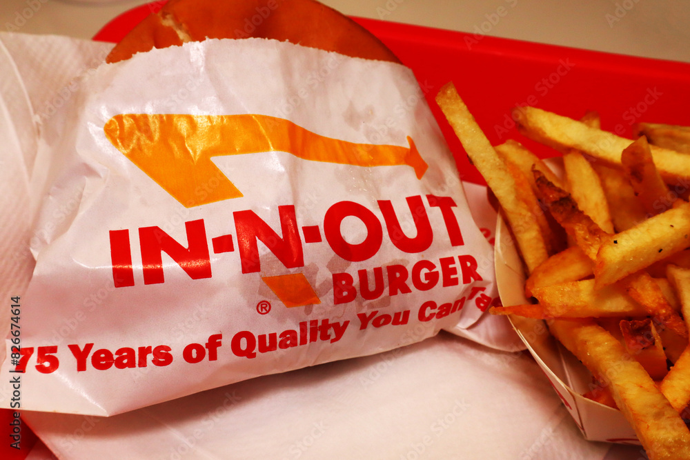 Los Angeles, California: IN-N-OUT Burger, Hamburger and French Fries in ...