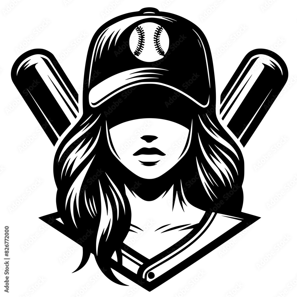 Image vectorielle Stock Baseball Girl SVG, Baseball Player SVG, Team ...