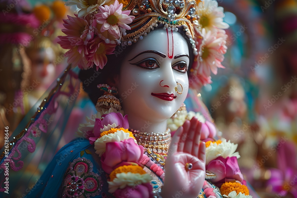 Goddess Radha adorned in traditional dress, divine love in Hinduism ...
