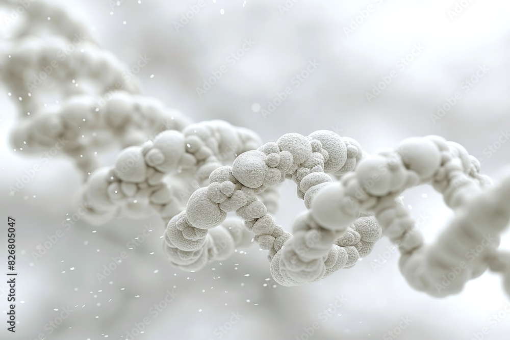 Snowy white DNA model represents the purity and fundamental structure ...