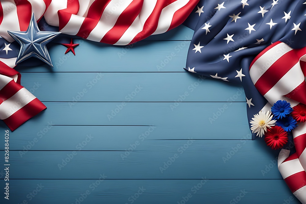 Memorial Day Background Design with Copy Space for Text. 3D ...