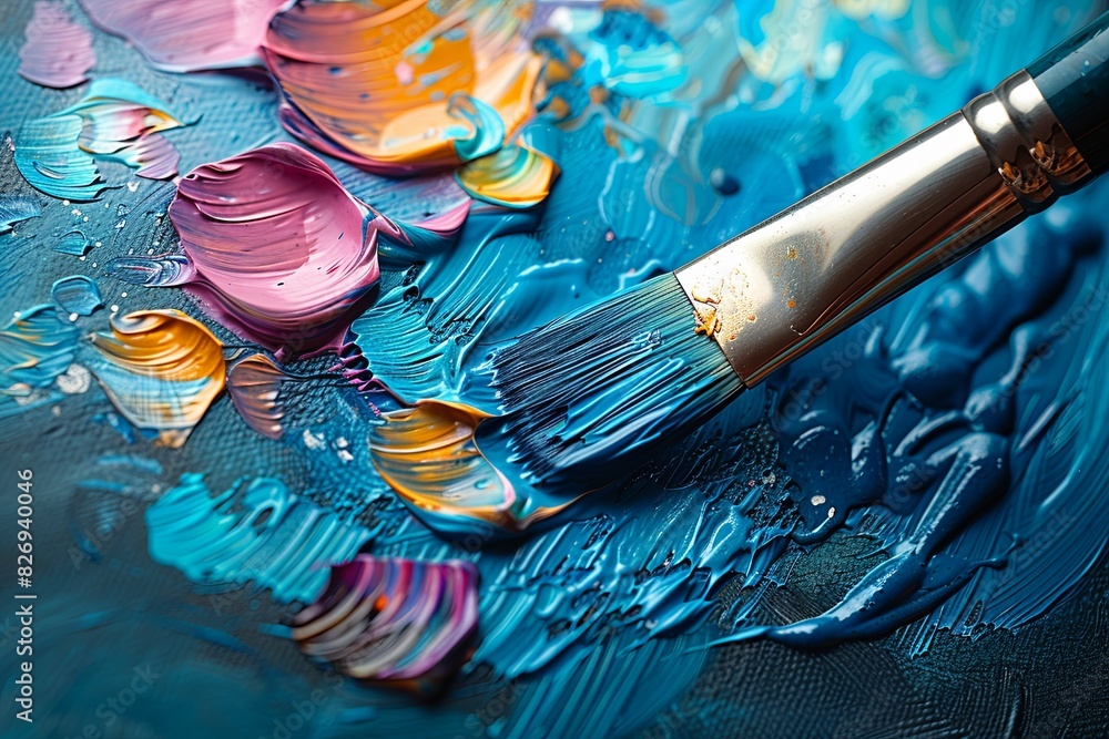 Using acrylic paints, apply layers of color with deliberate ...