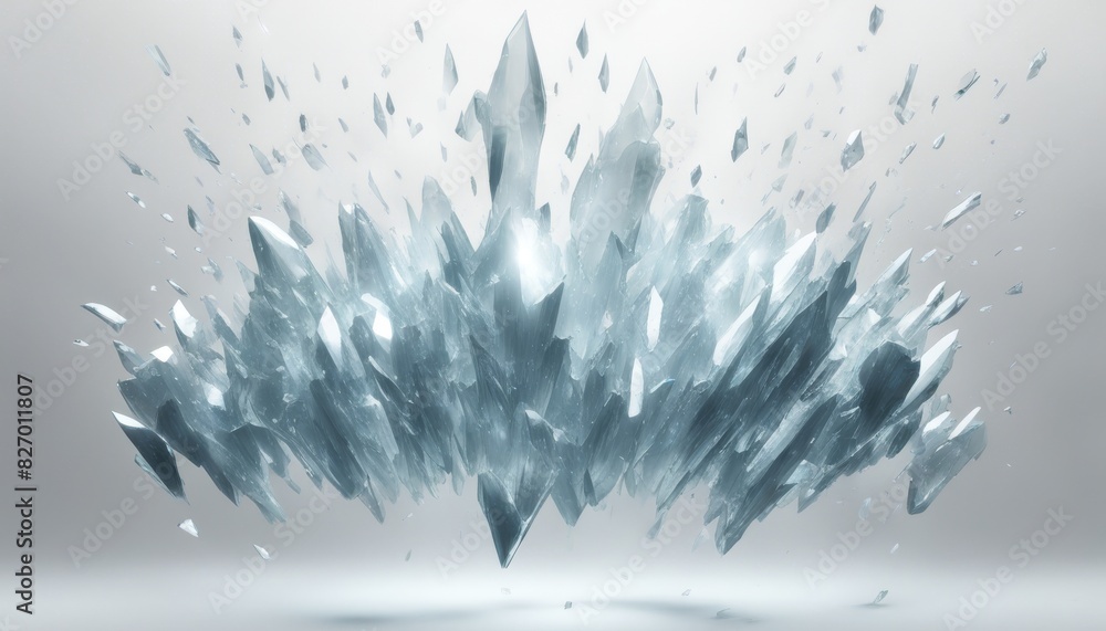 Exploding ice shards in a dynamic and captivating composition isolate ...