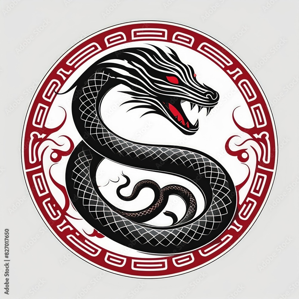 Illustration Stock snake icon or snake logo. logo iconic snake chinese ...
