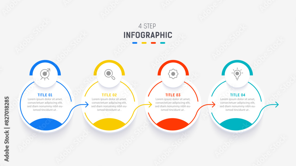 Four Step Infographic element design Vector template for presentation ...