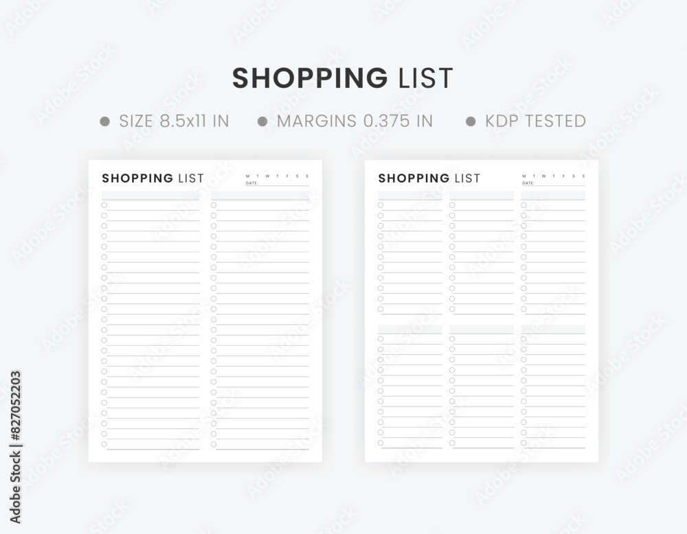 Editable Shopping List Template Download | Printable Shopping Checklist ...
