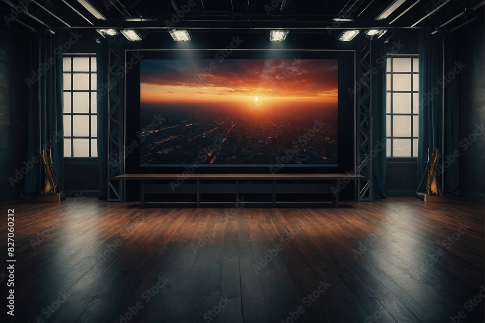 Chroma tv screen studio virtual background Stock Photo | Adobe Stock