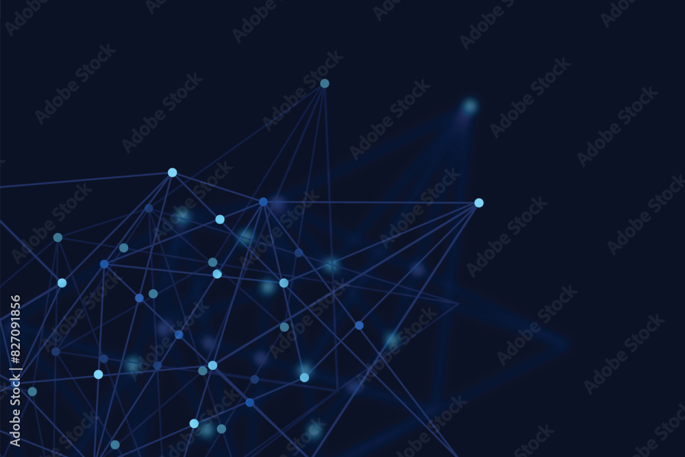Abstract geometric background and connecting dots and lines. Global network connection. Digital ...